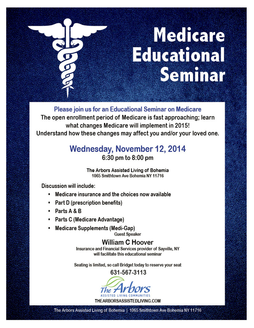 Medicare Educational Seminar | https://thearborsassistedliving.com