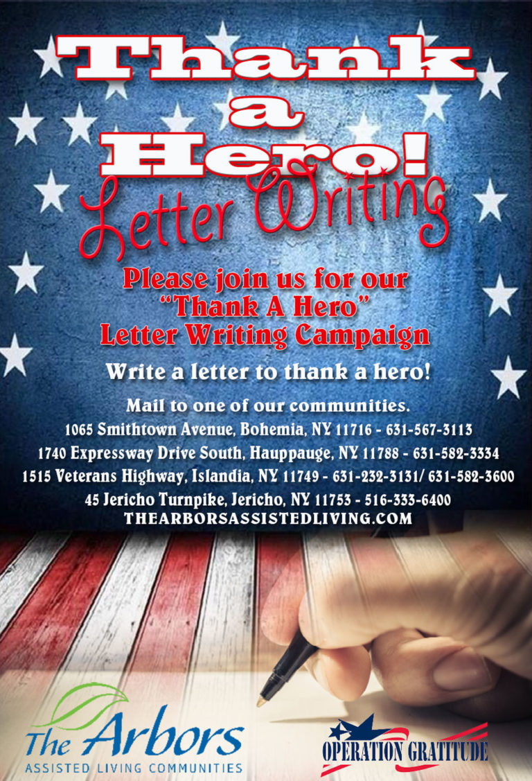 Thank a Hero Letter Writing - The Arbors Assisted Living Community